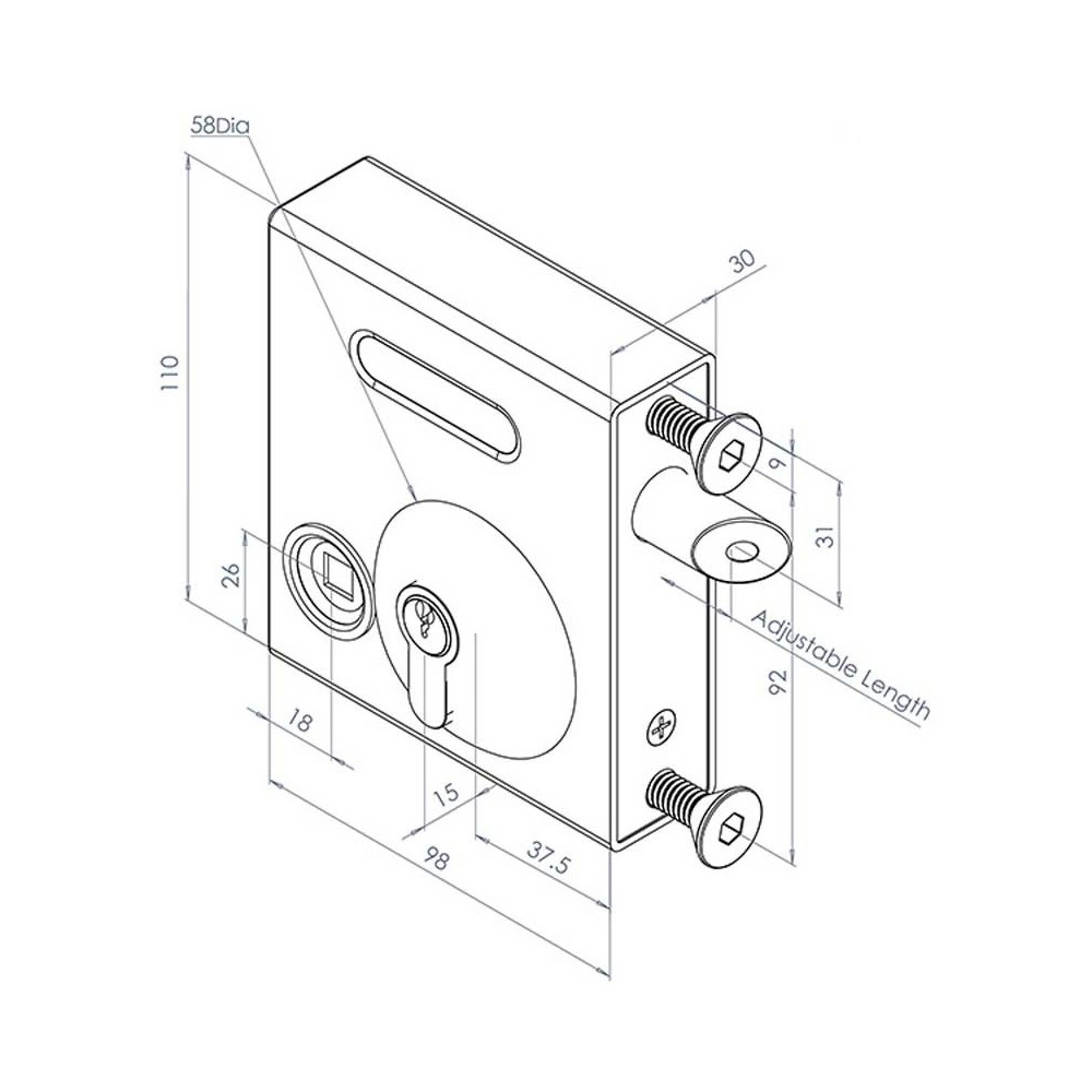 SELECT PRO BOLT ON LATCH DEADLOCK Gate Lock | GATEMASTER