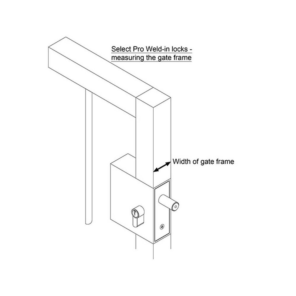 SELECT PRO WELD IN DEADLOCK Gate Lock | GATEMASTER