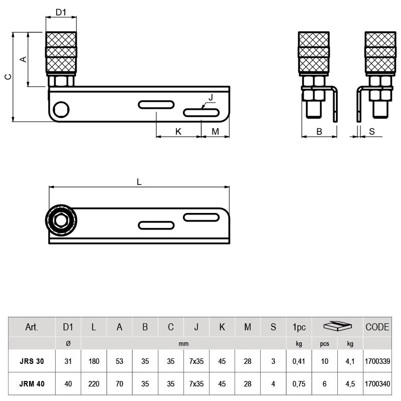 CAIS JRM 40 SLIDING GATE ROLLER GUIDE Top Guide Plate | CAIS HARDWARE