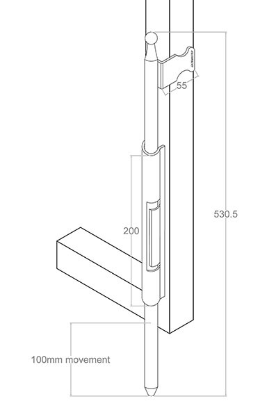 Gatemaster Automatic Locking Gate Drop bolt Weld On | ADB