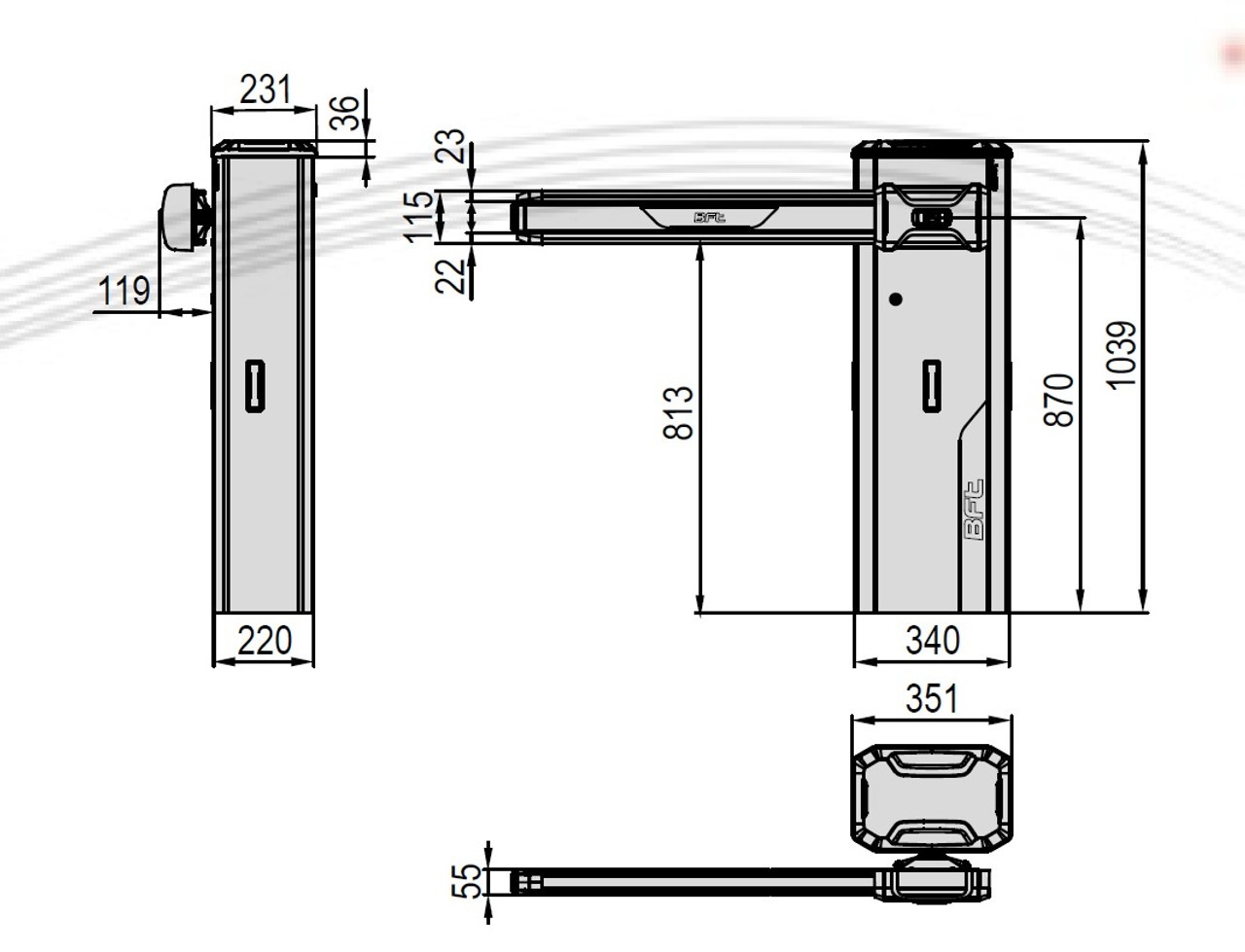 BFT GIOTTO 30 BT B 6m Automatic Barrier Kit KITGU36XL | BFT